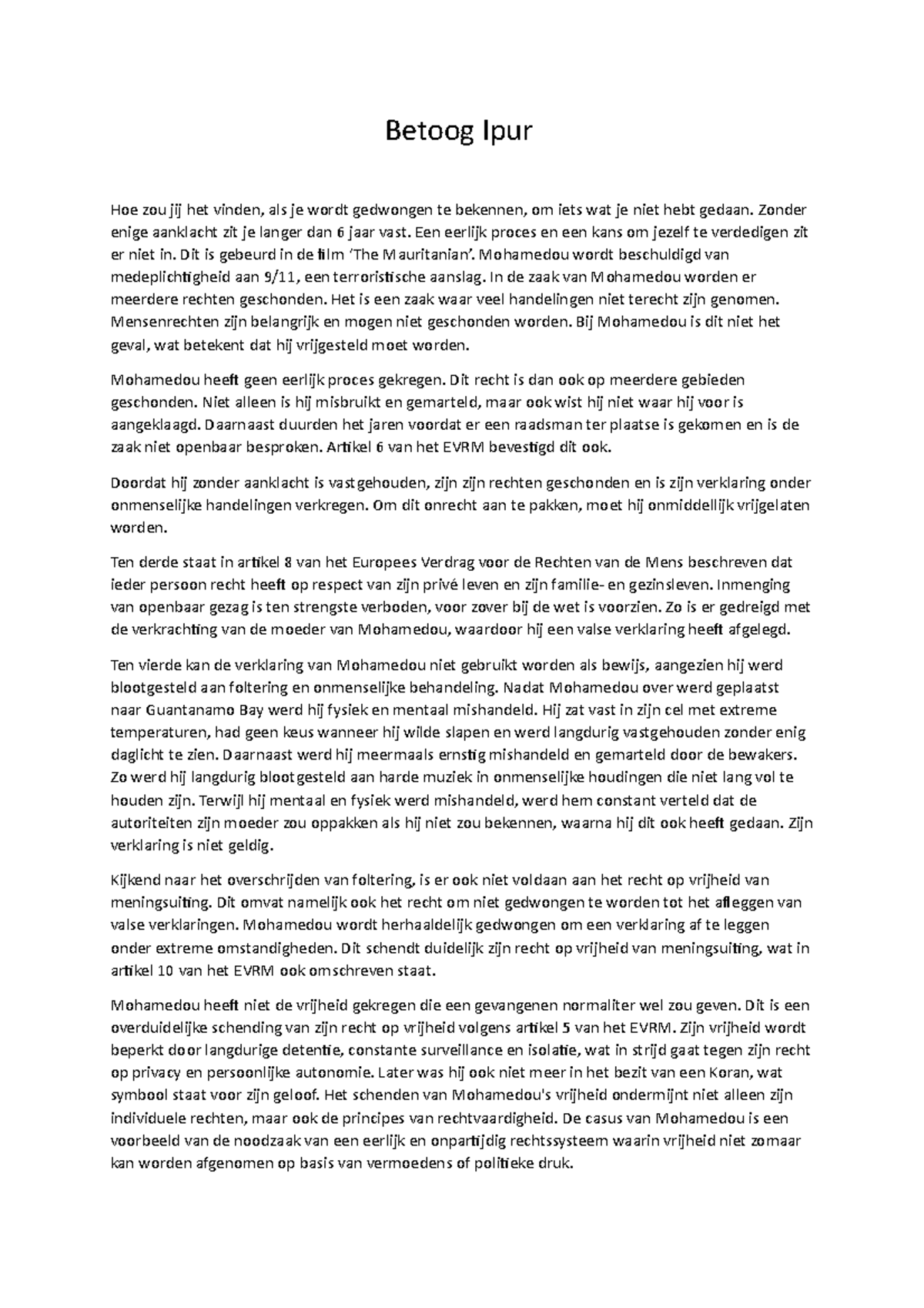 Betoog Ipur P4 - Betoog Ipur Hoe zou jij het vinden, als je wordt ...