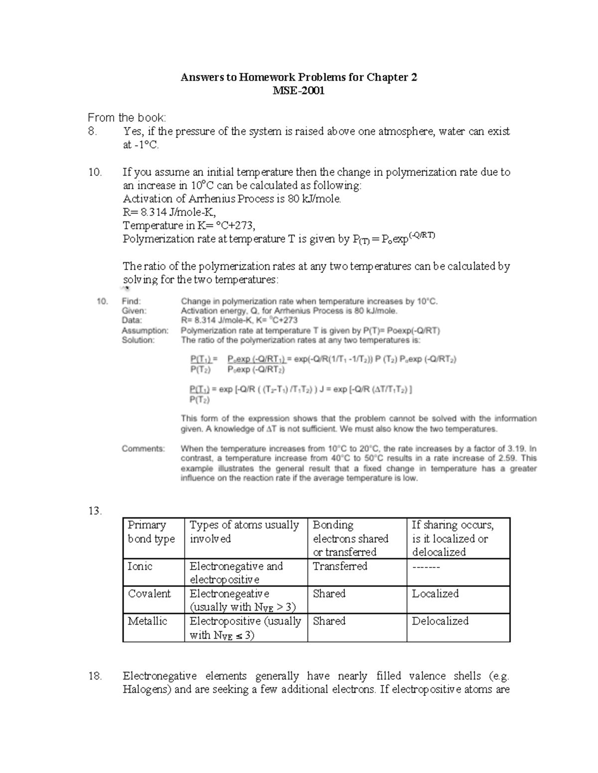 HMW 2s - Homework Problems - Answers to Homework Problems for Chapter 2 ...