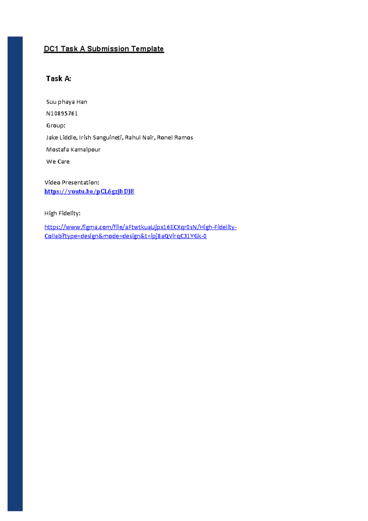 FB103 Assessment Task 2A - IFB103 - DC1 Task A Submission Template Task ...