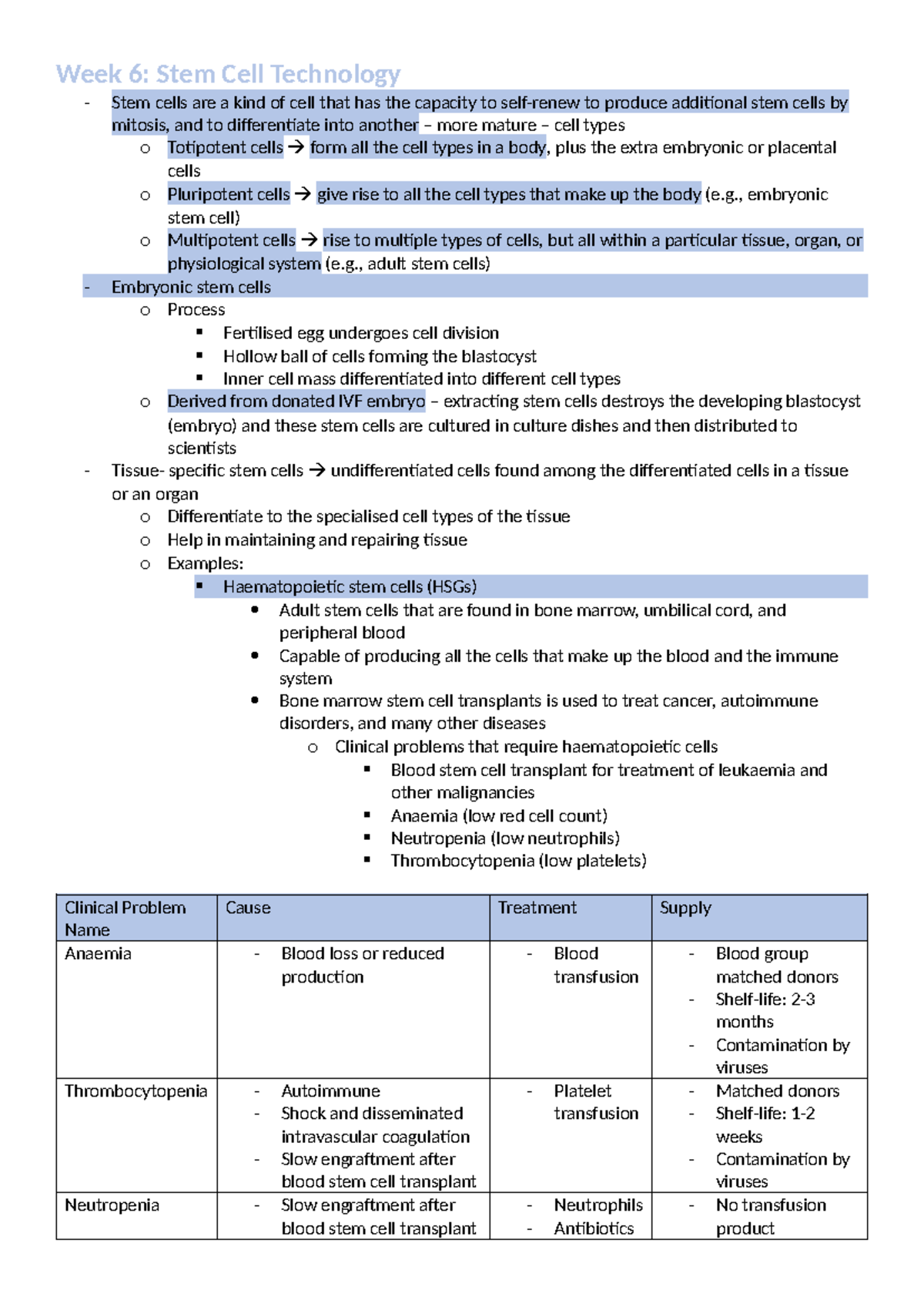 Bmet 2nd Quiz: Stem Cell Technology & Nanomedicine Overview - Week 6 ...