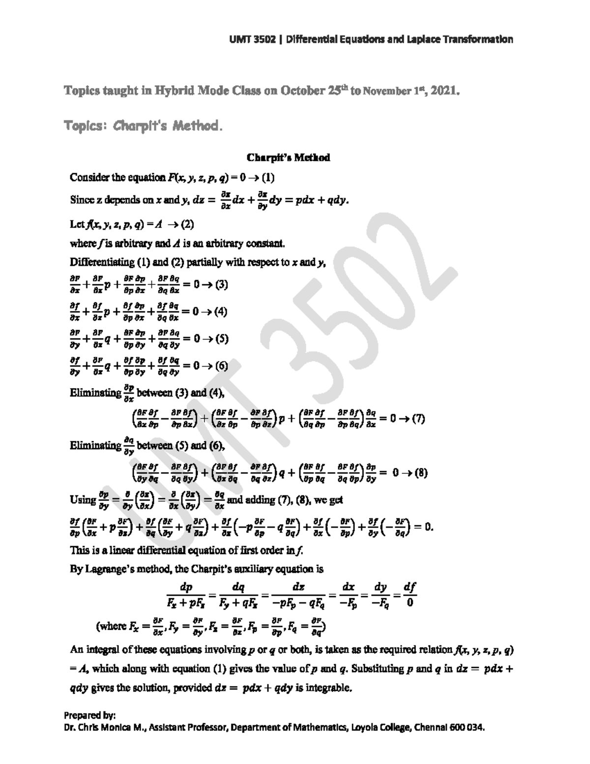Charpit Method - differential equations and laplace transformation ...