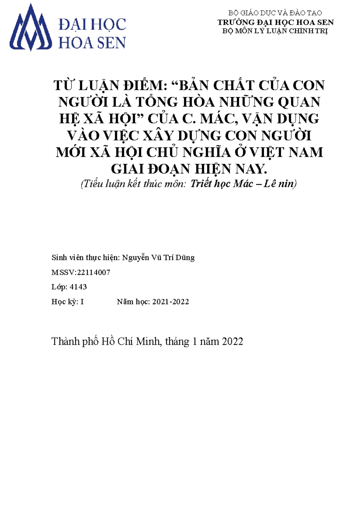 luan diem ho chi minh - TỪ LUẬN ĐIỂM: “BẢN CHẤT CỦA CON NGƯỜI LÀ TỔNG ...