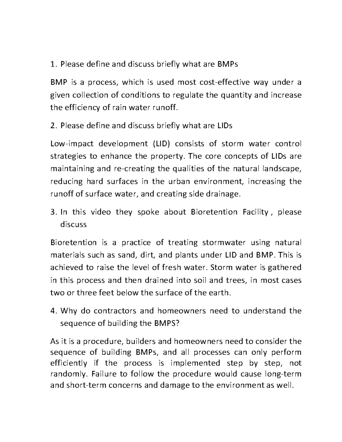 LID assignment - LID notes - Please define and discuss briefly what are ...