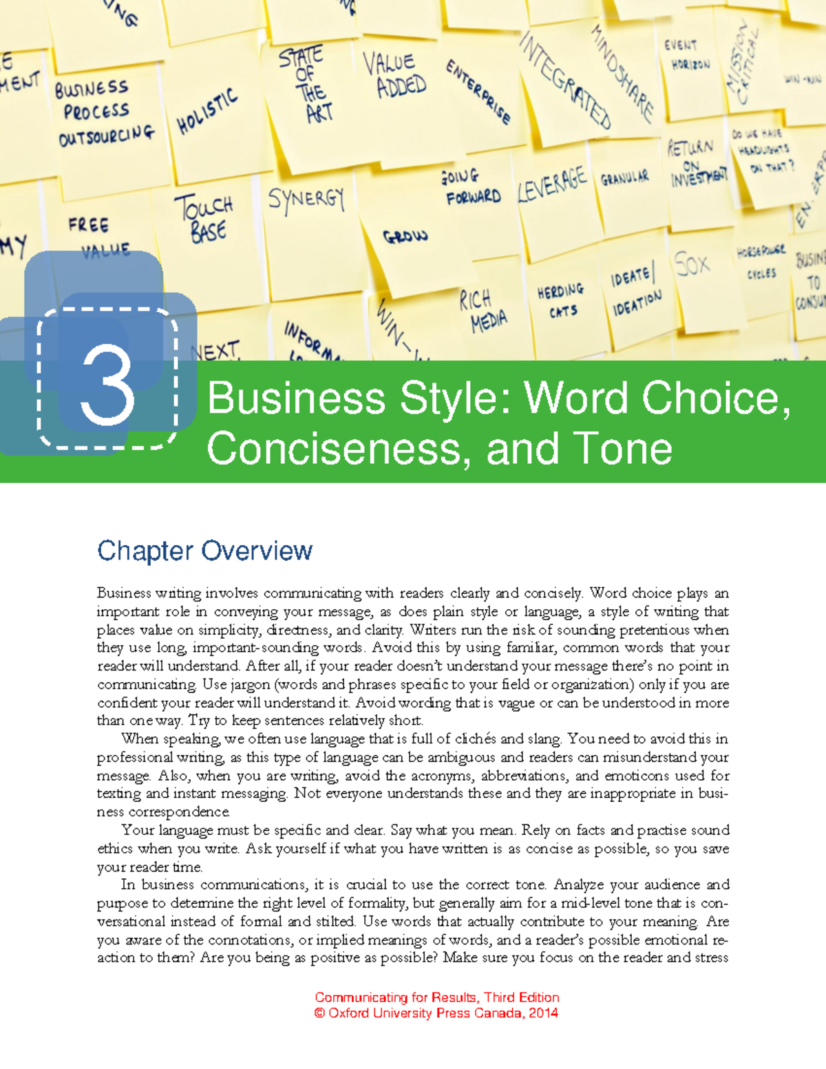 SSG Chapter 3 Business communication - Communicating for Results, Third ...