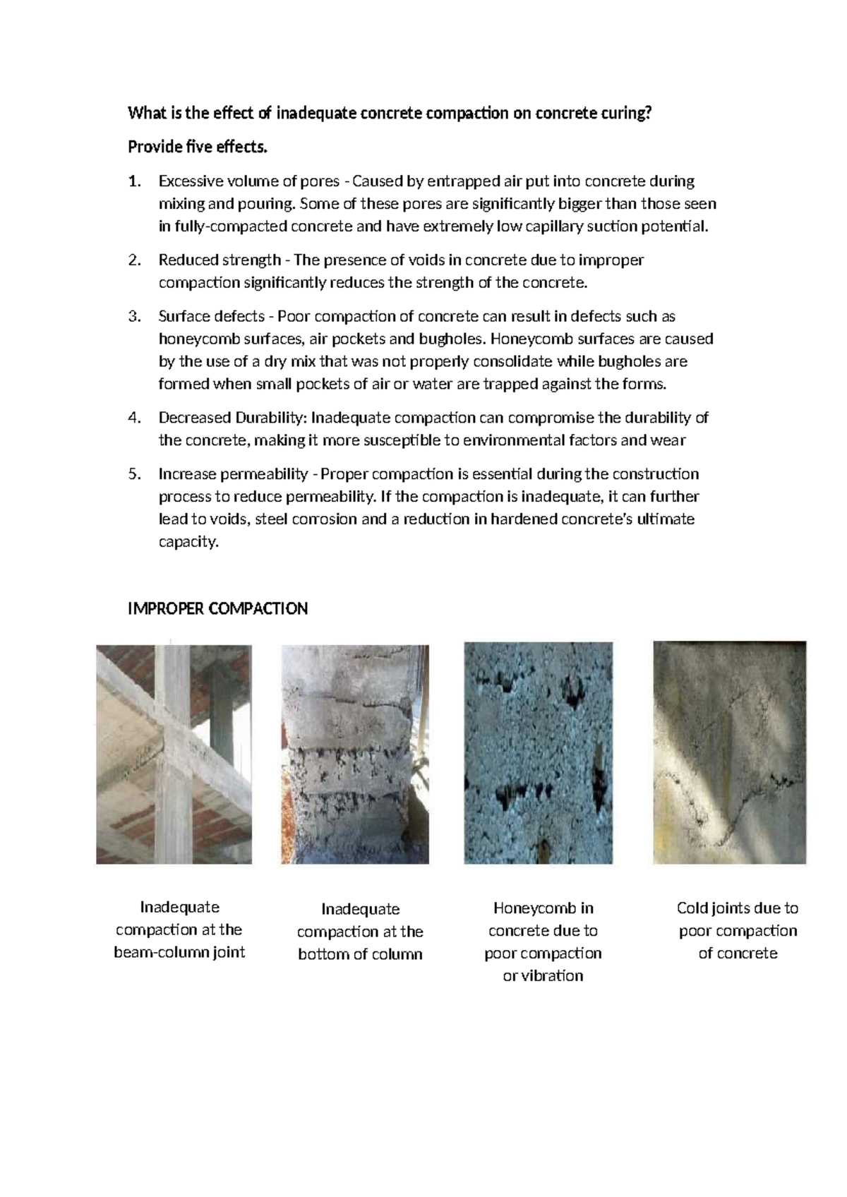 Blended learning - What is the effect of inadequate concrete compaction ...