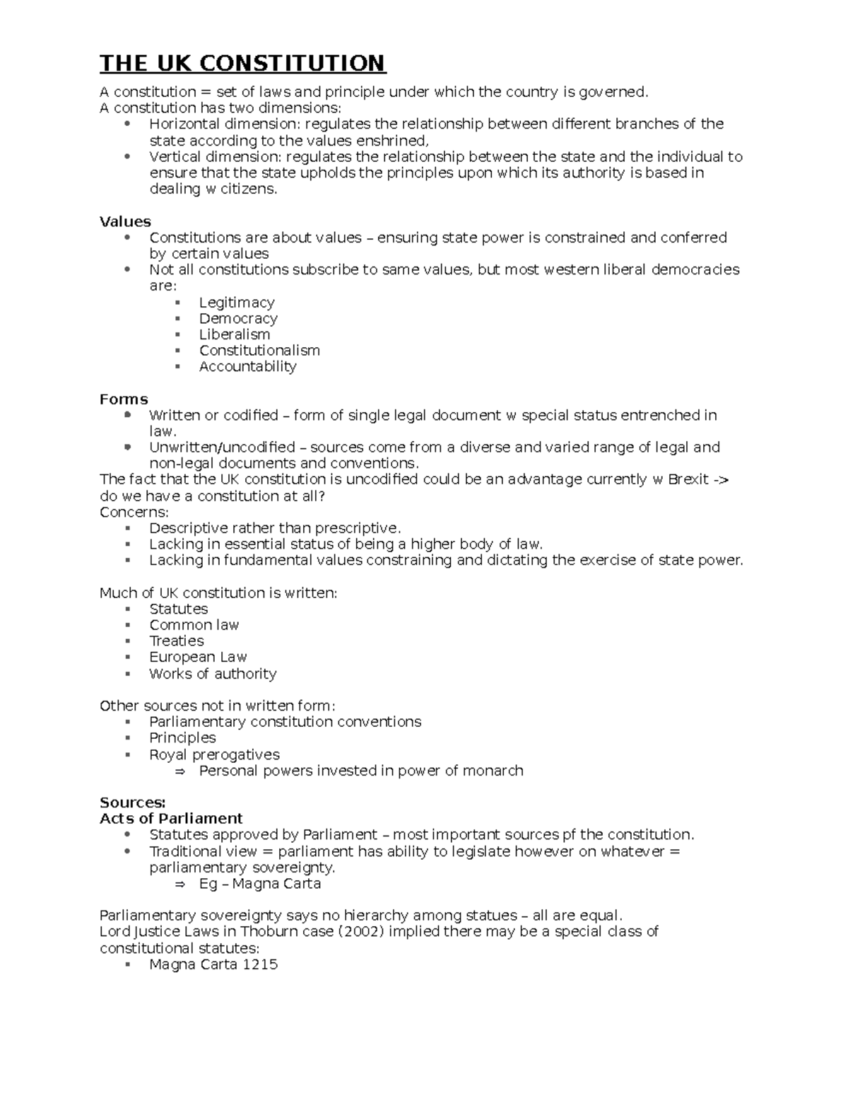 The UK Constitution - THE UK CONSTITUTION A constitution = set of laws ...
