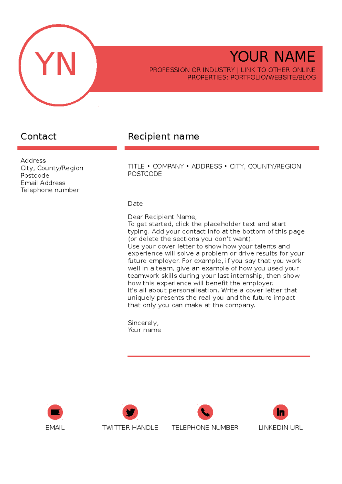 Document 3 - this is a template for job applications - YN YOUR NAME ...