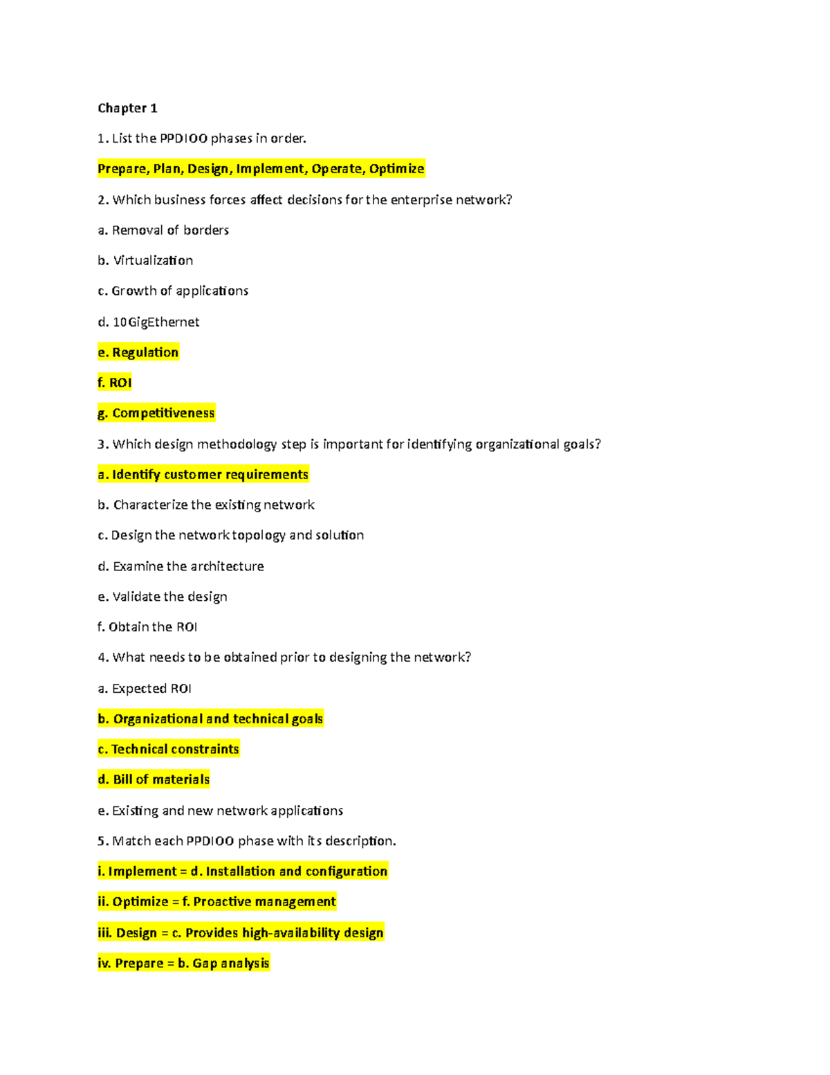 Chapter 1 2 NET DES - Assignment - Chapter 1 List the PPDIOO phases in ...