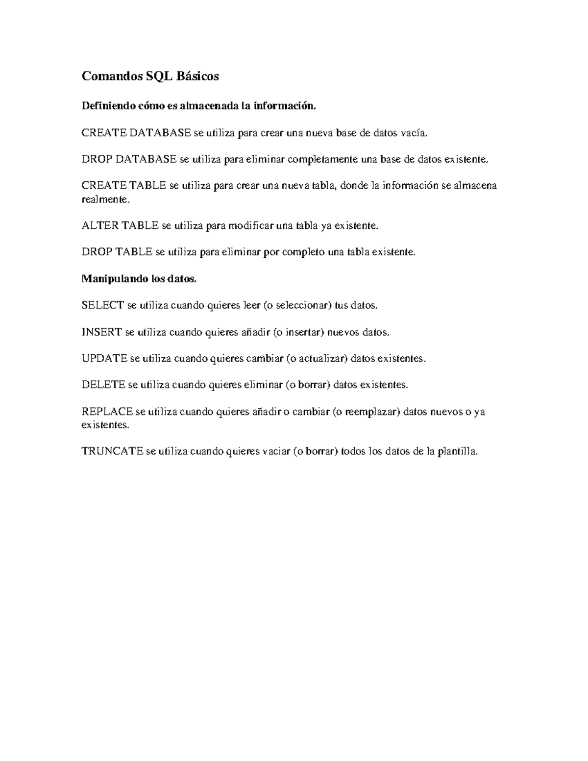 Comandos en SQL - Material para practicar - Comandos SQL Básicos ...
