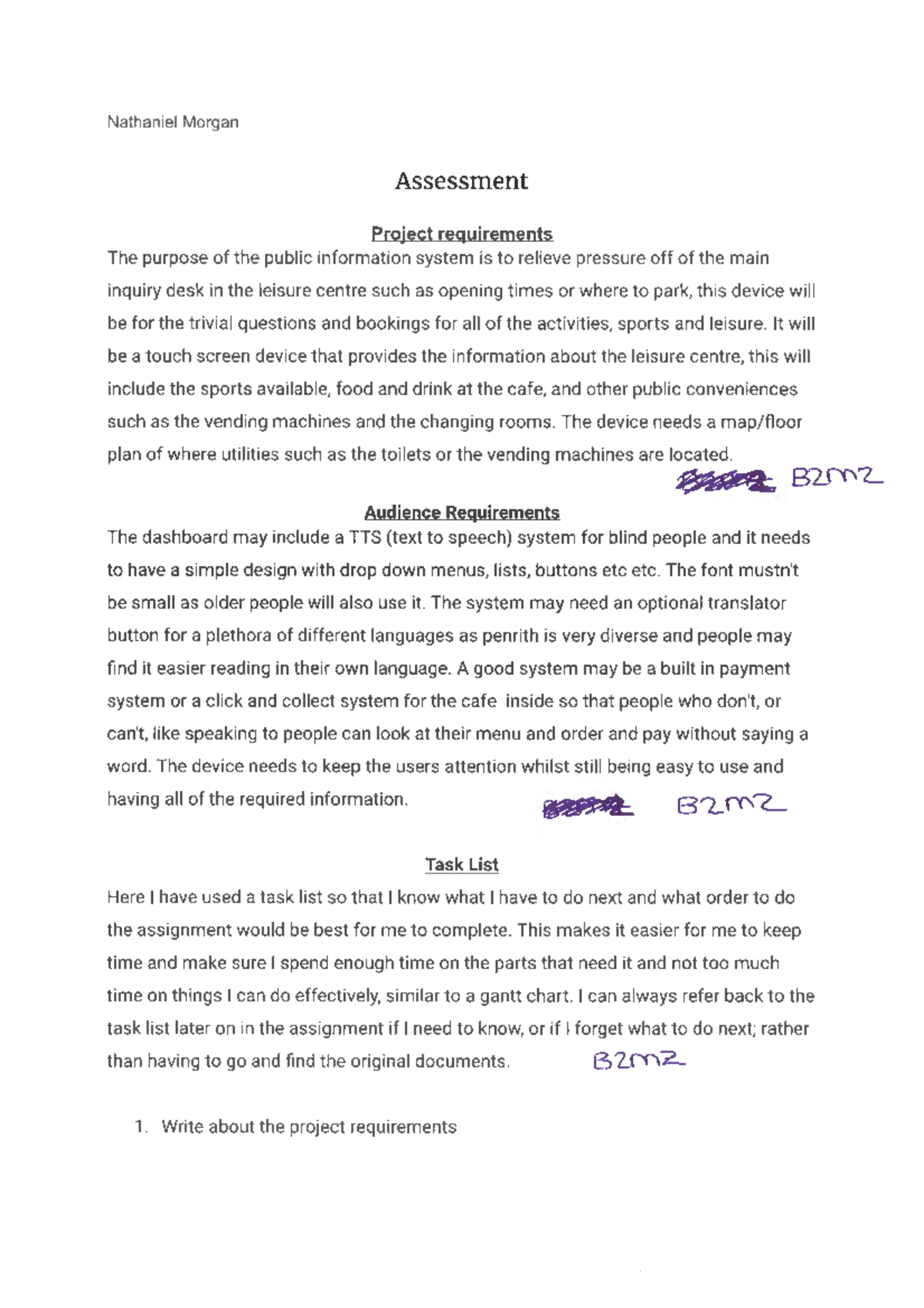 Nathaniel Morgan Component 1 LA B - CET229 - Studocu