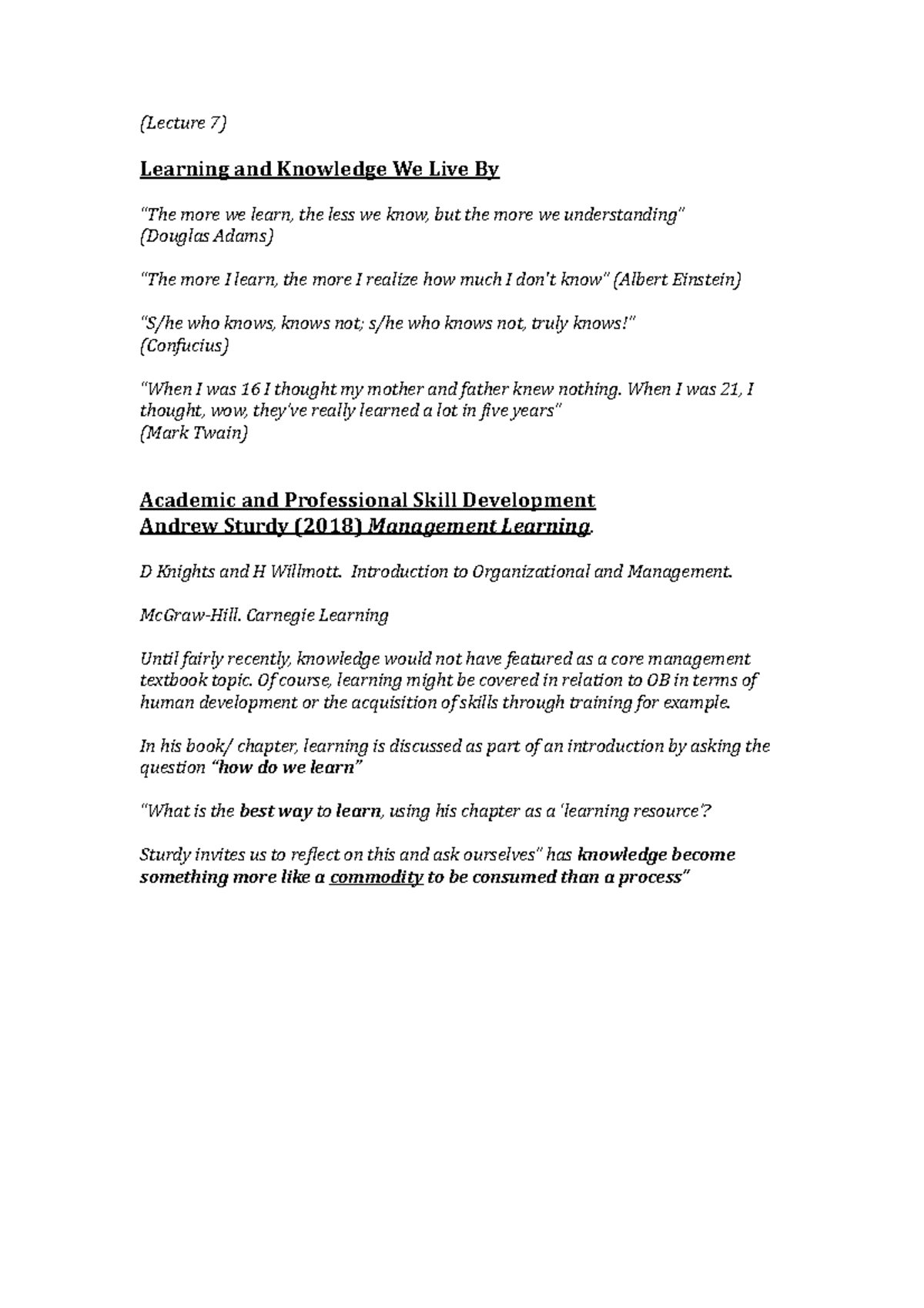 IMPD Lecture week 8 - (Lecture 7) Learning and Knowledge We Live By ...