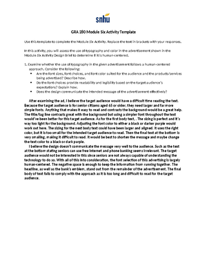 8-1 Journal Reflection - Corina Duran Instructor Mary Clare GRA 280 ...