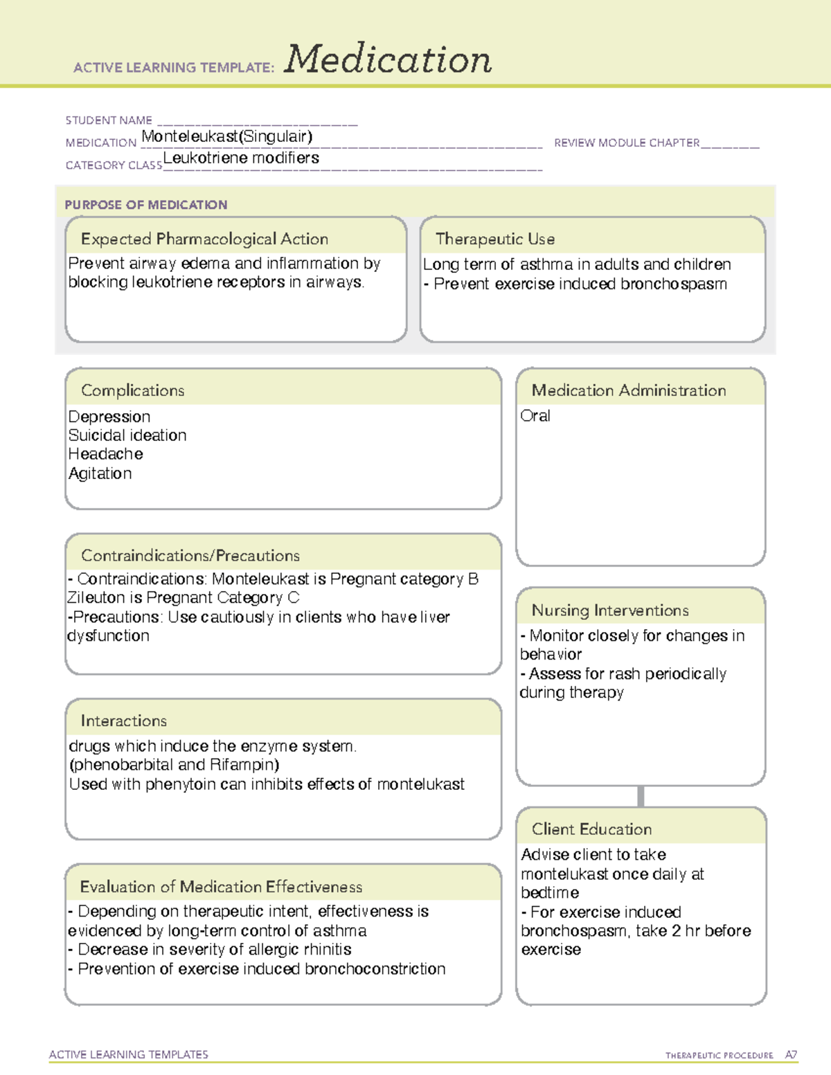 Active Learning Template medication - ACTIVE LEARNING TEMPLATES ...