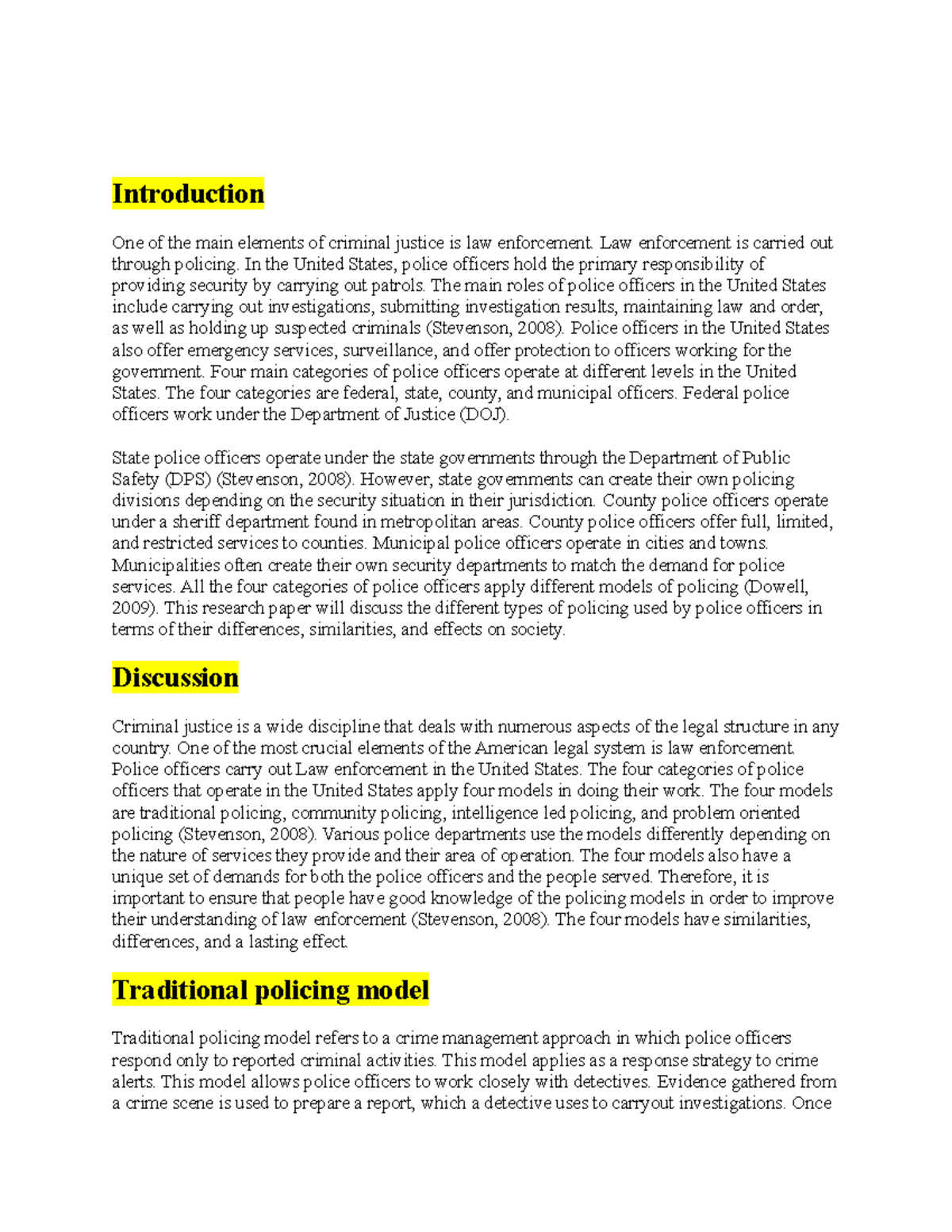 Group-2-Types-of-Policing-Models 2 - Introduction One of the main ...