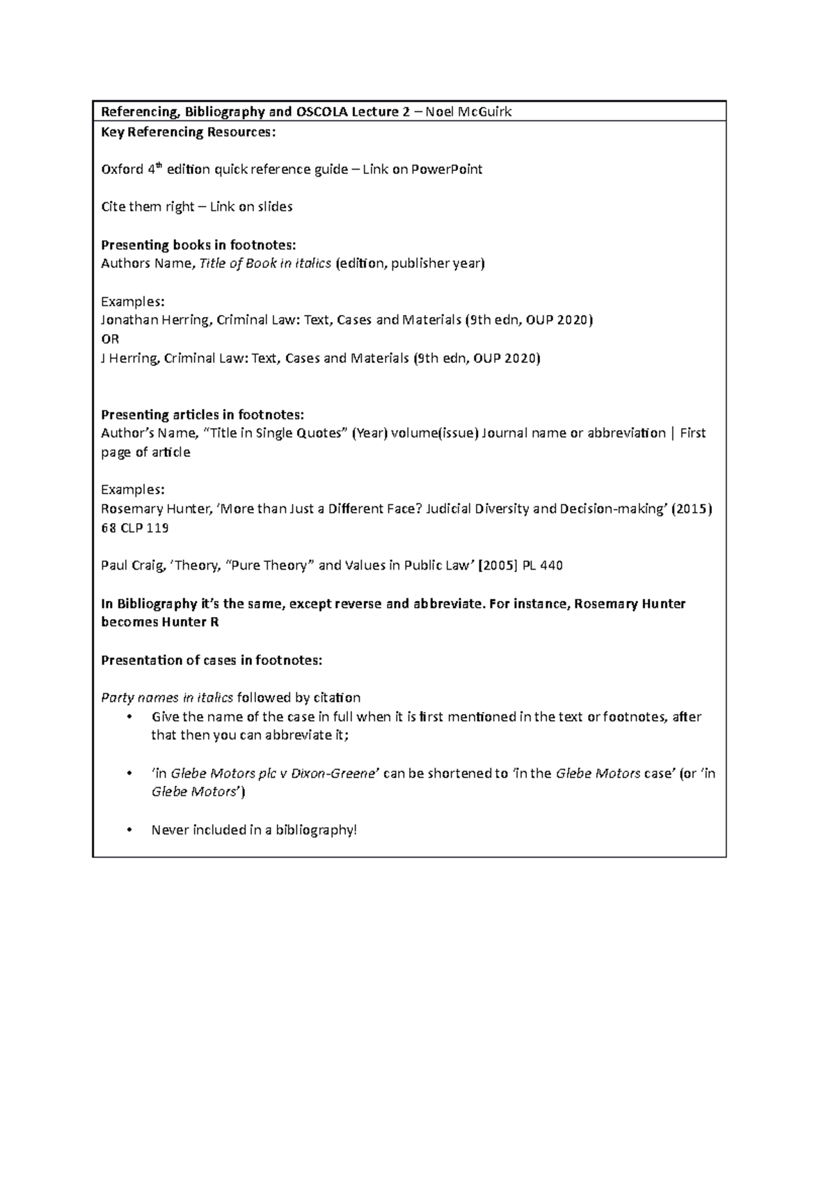 Lecture - Referencing and Bibliographies - Referencing, Bibliography ...