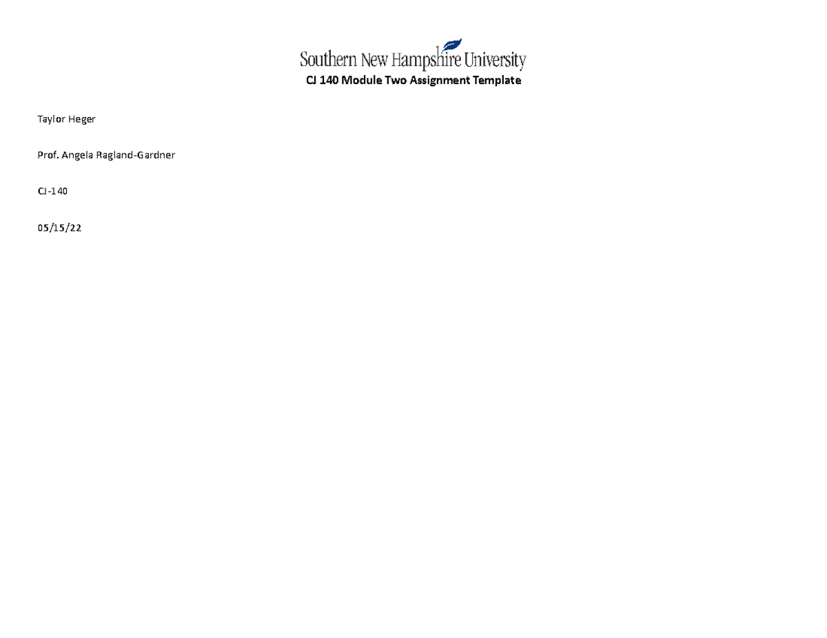 CJ 140 2-3 Assignment Template - CJ 140 Module Two Assignment Template ...