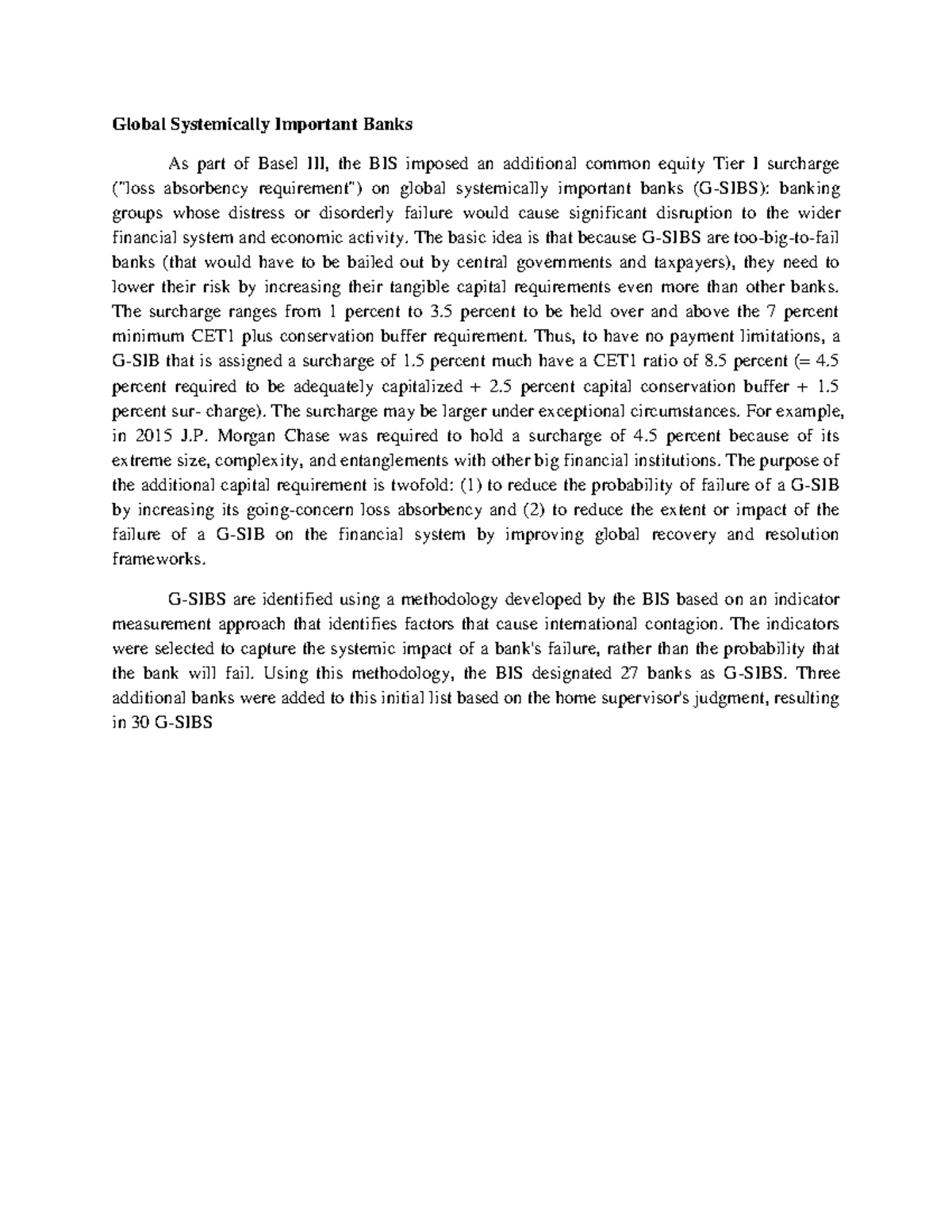 Global Systemically Important Banks - The basic idea is that because G ...