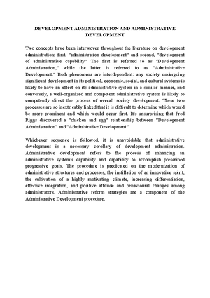 The ecological approach Riggs Model - Comparative Public Administration - Studocu