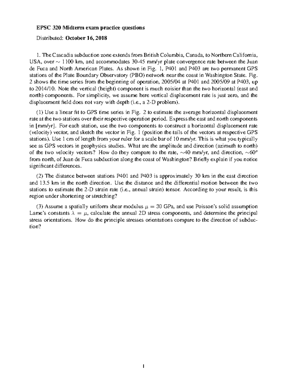 Midterm practice epsc320 f2018 - EPSC 320 Midterm exam practice ...