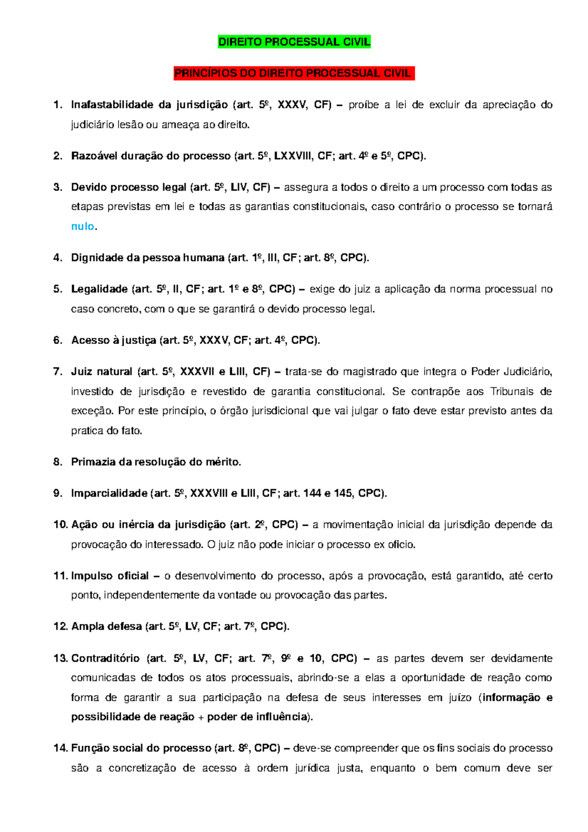 Resumo Processo Civil - Parte Geral - DIREITO PROCESSUAL CIVIL ...