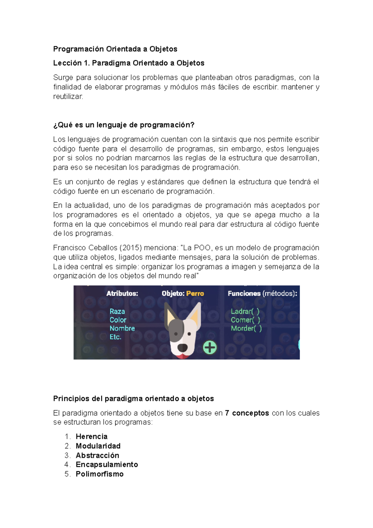 Programación Orientada a Objetos - Programación Orientada a Objetos ...