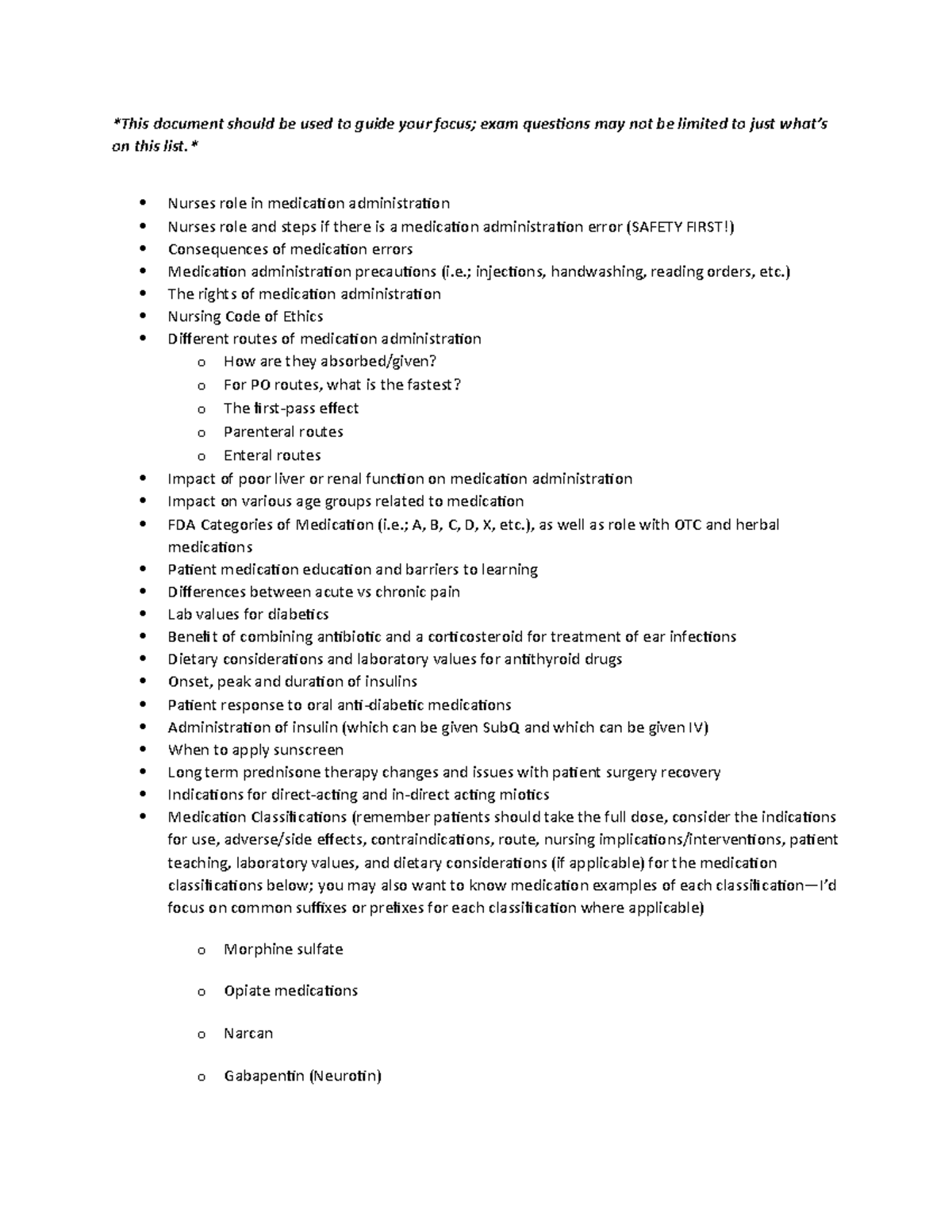 Important Topics of Consideration for First Assessment - This document ...