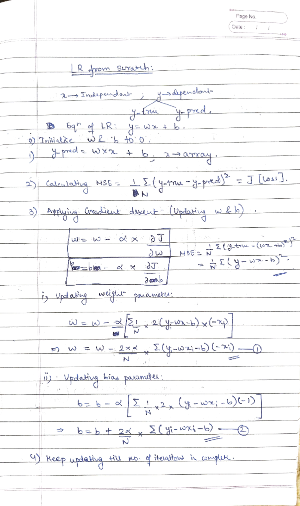 Simple LR-Ridge-Lasso from scratch - Page No. Date ####### LROm Surakuh ...