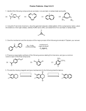 Practice Exam Unit 4 Synthesis and Retrosynthesis - Fall 2022 CH221 ...