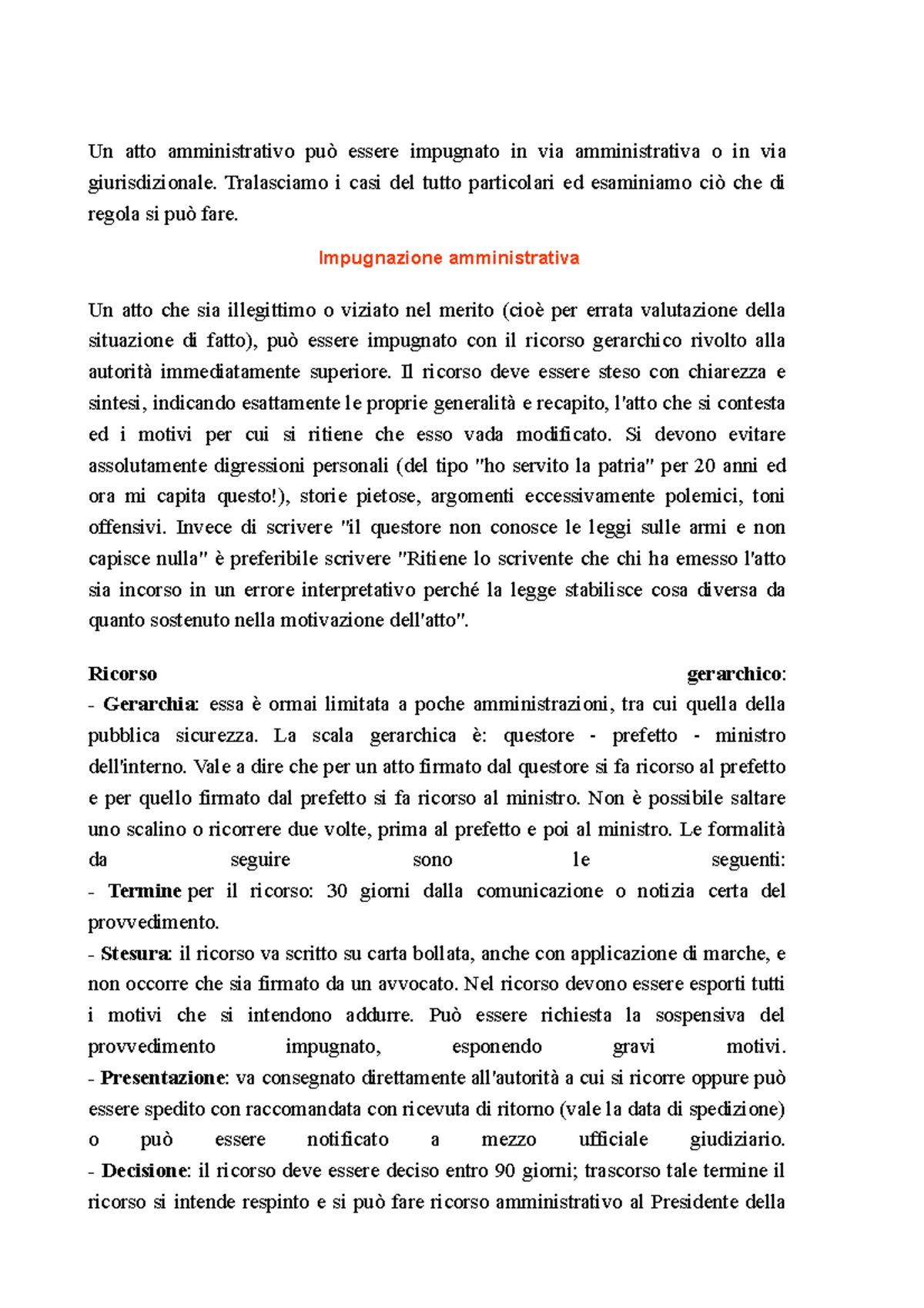 Ricorso Gerarchico e Giurisdizionale piccola differenza tra i due ...