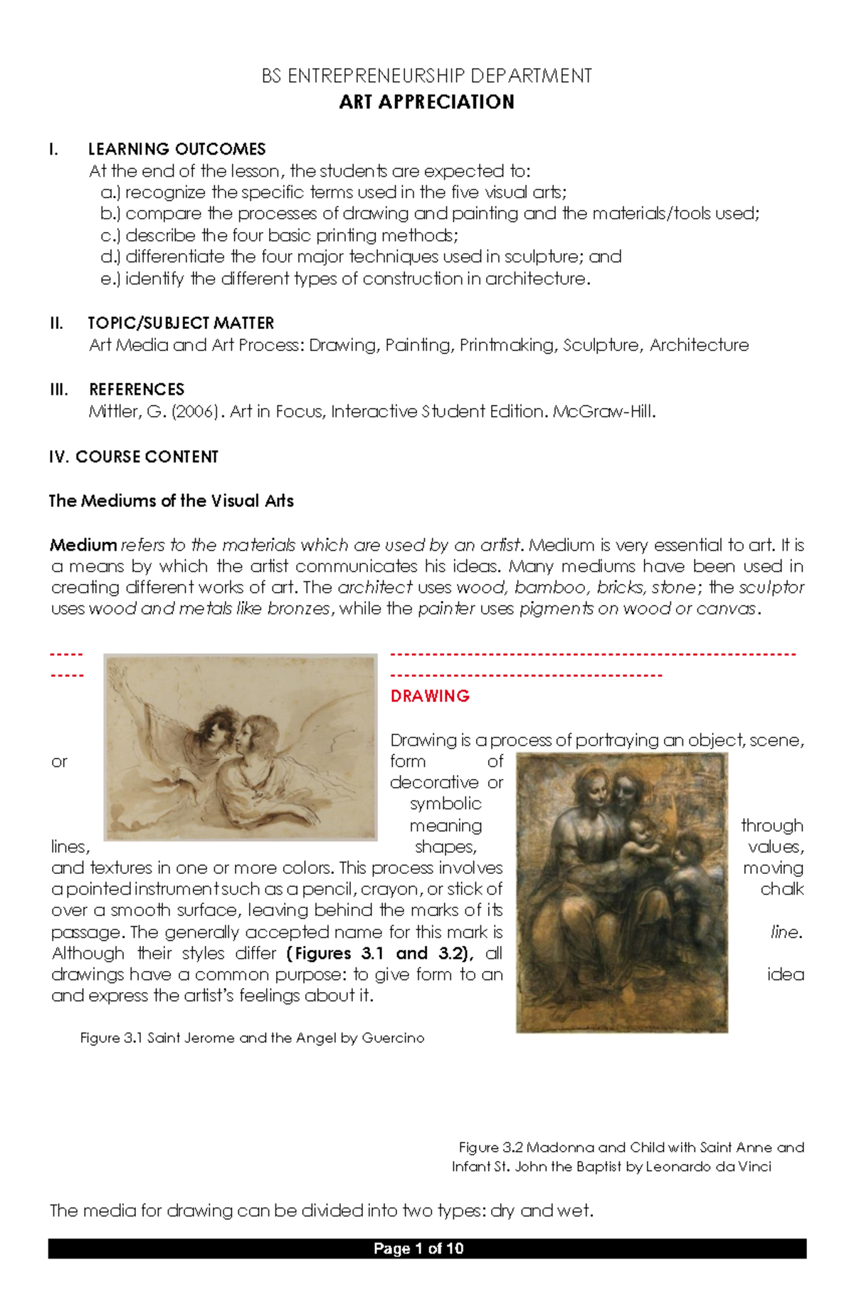 HUM 1 Module 3 - Art Media and Art Process: Drawing, Painting ...