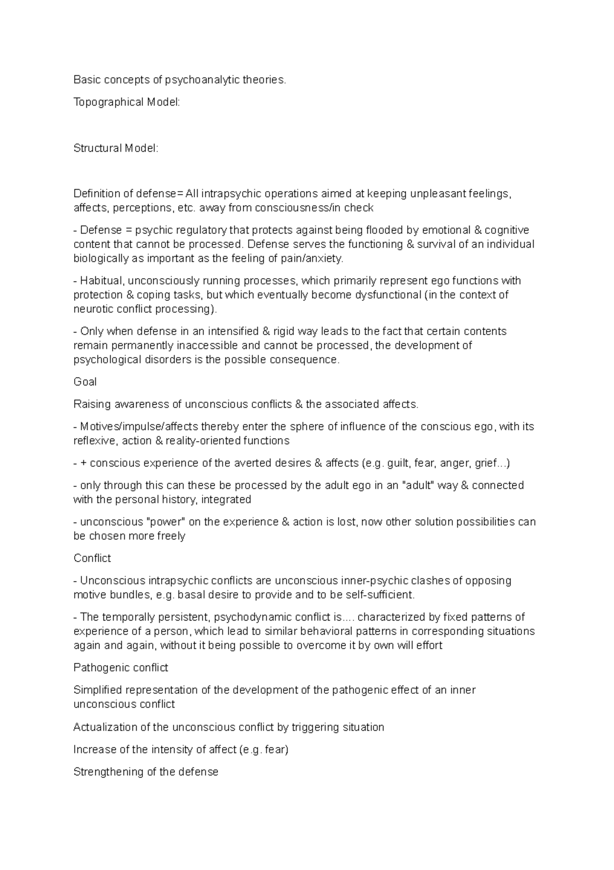 Basic concepts of psychoanalytic theories - Topographical Model ...