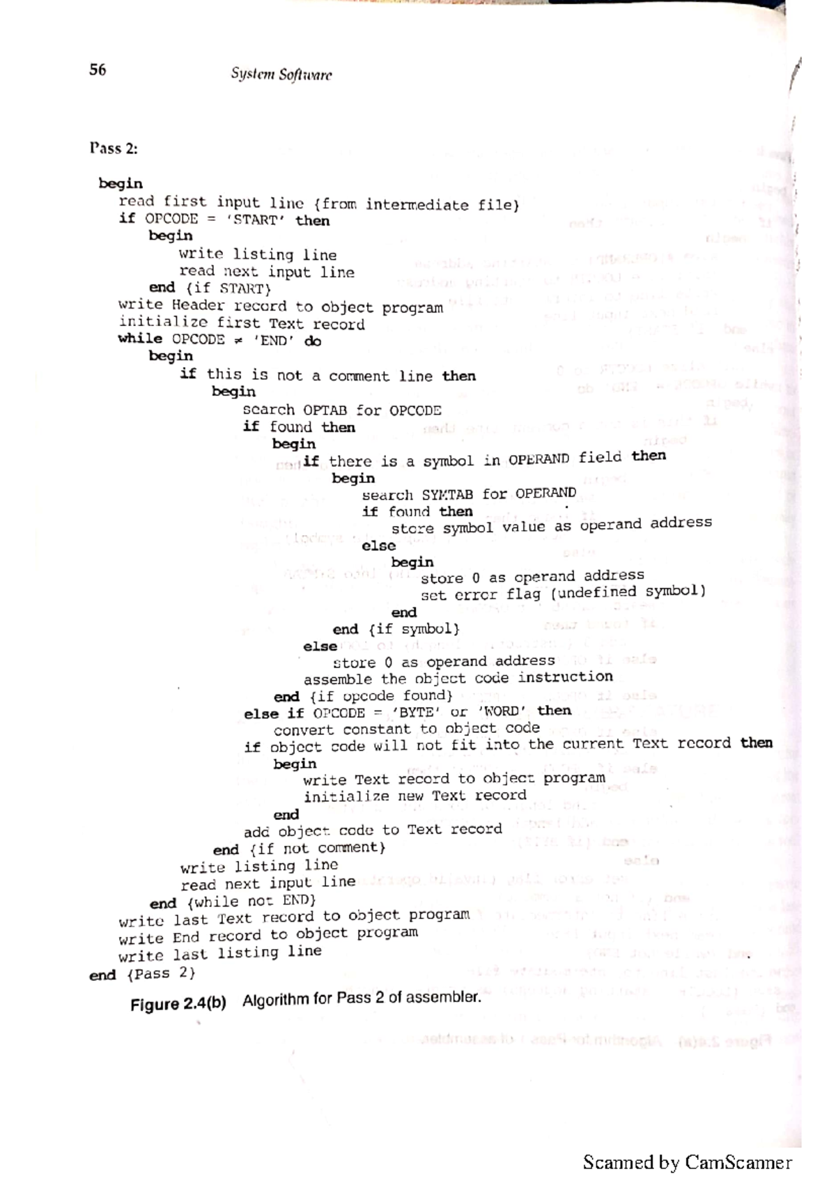 Two Pass Assembler Algorithm Sic System Software Scanned By