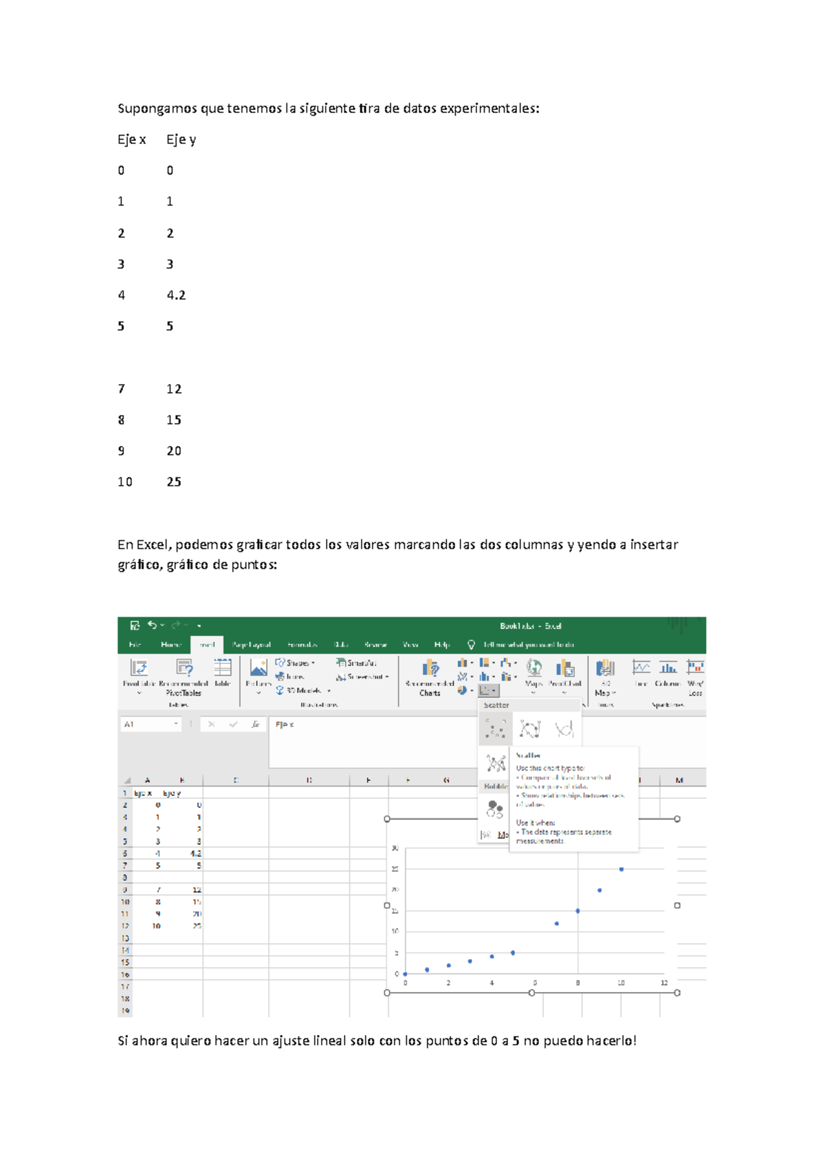 Cómo extrapolar y ajustar varias lineales en excel - Supongamos que ...