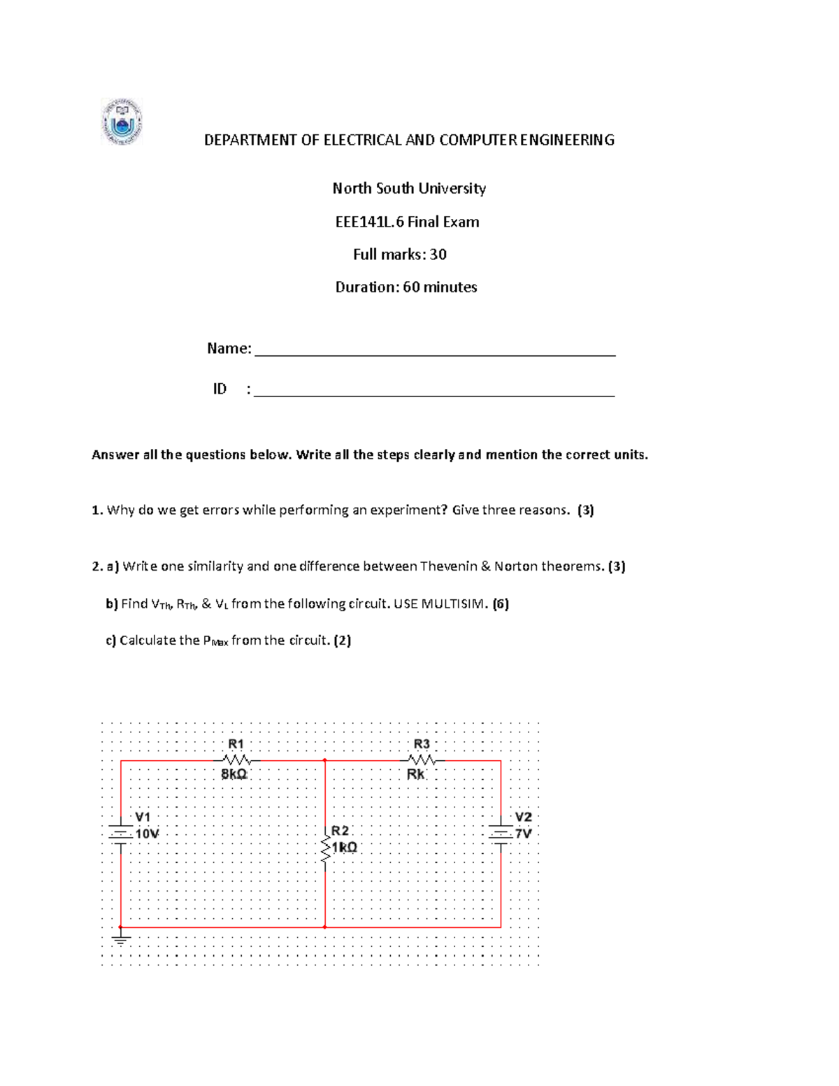 EEE141L - Final Question - DEPARTMENT OF ELECTRICAL AND COMPUTER ...
