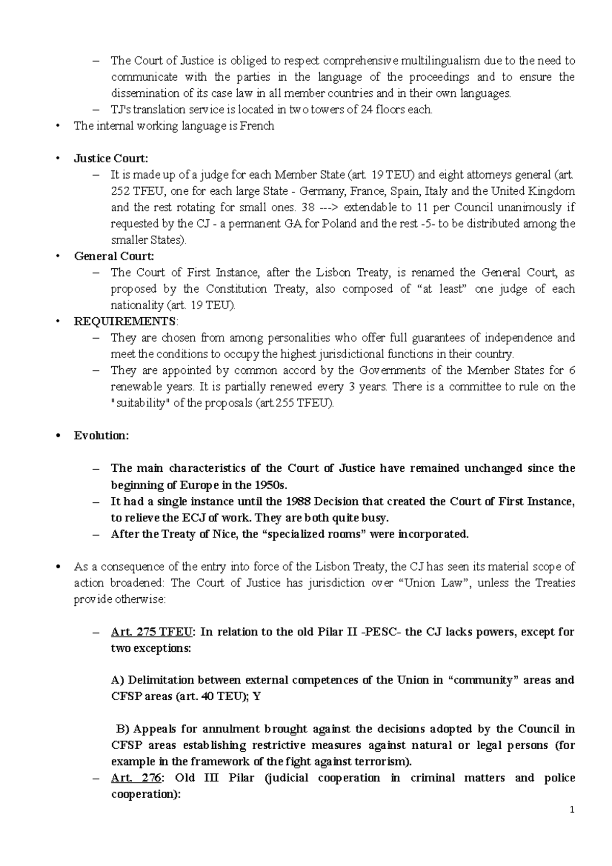 Unit 10 Law And Culture - Lecture notes 10 - The Court of Justice is ...