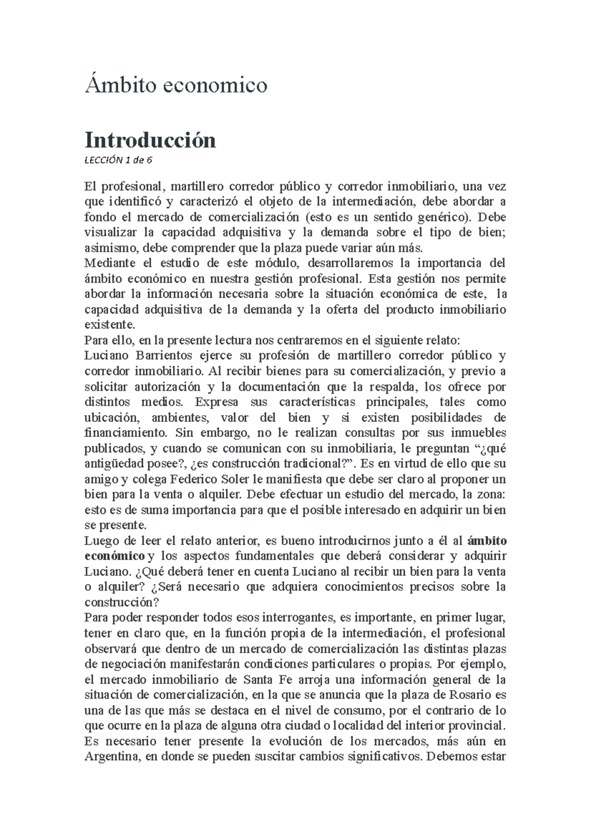 Ámbito economico - materialra de lectu - Ámbito economico Introducción ...
