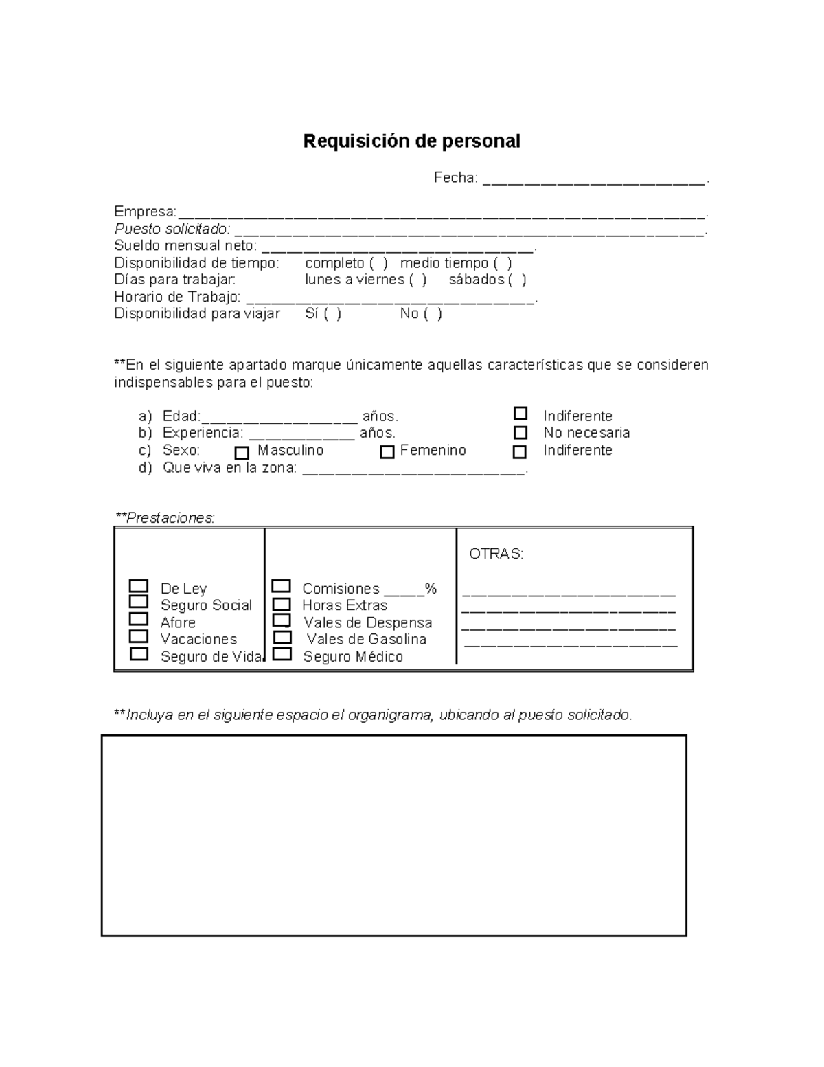 Requisicion de personal - Requisición de personal Fecha: . - Studocu