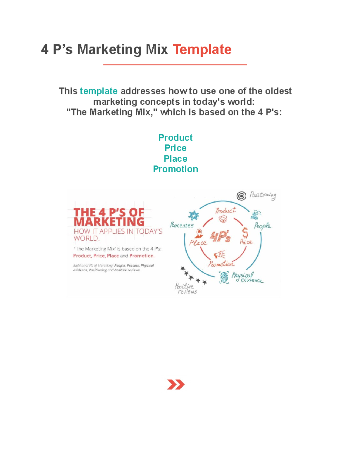 Marketing Mix Template - 4 P’s Marketing Mix Template This template ...