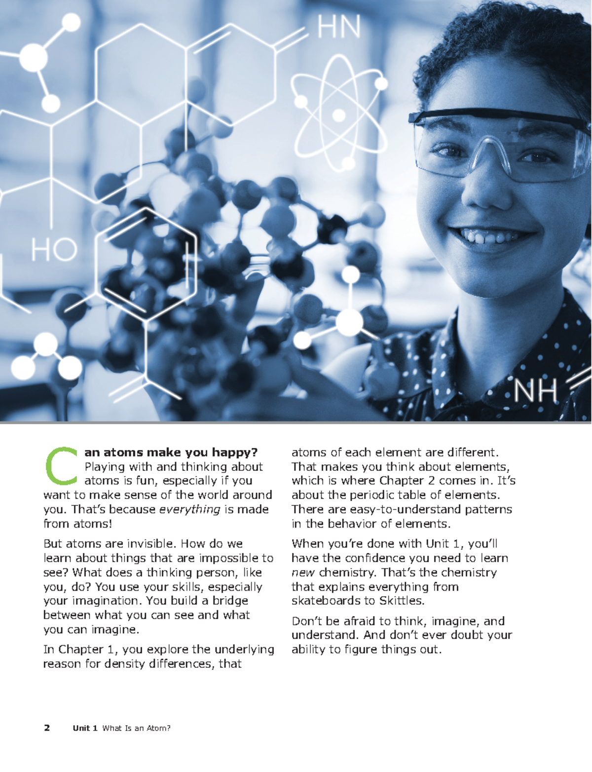 01 NGSS Chemistry Student Chapter 1 - 2 Unit 1 What Is an Atom? C an ...