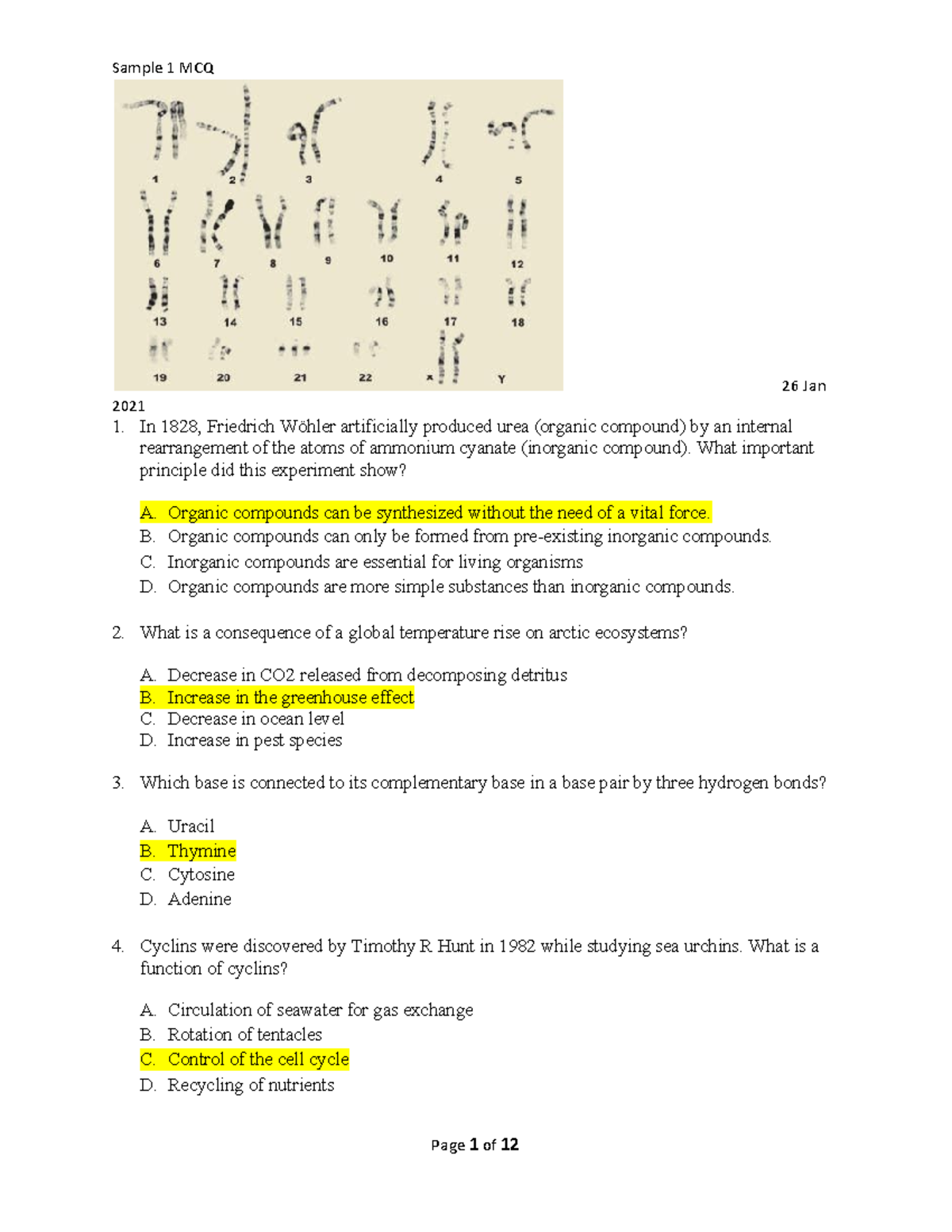 Practice questions and answers - 26 Jan 2021 In 1828, Friedrich Wöhler ...