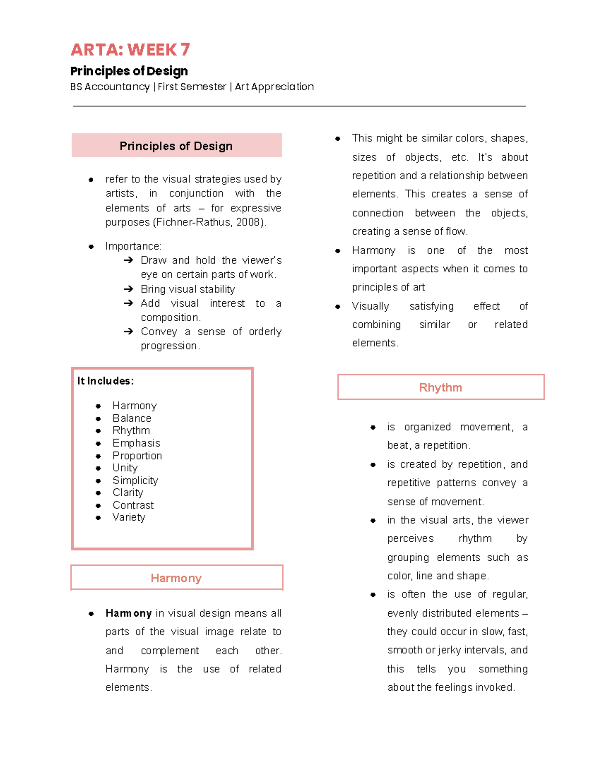 ARTA - arta notes - Principles of Design BS Accountancy | First ...
