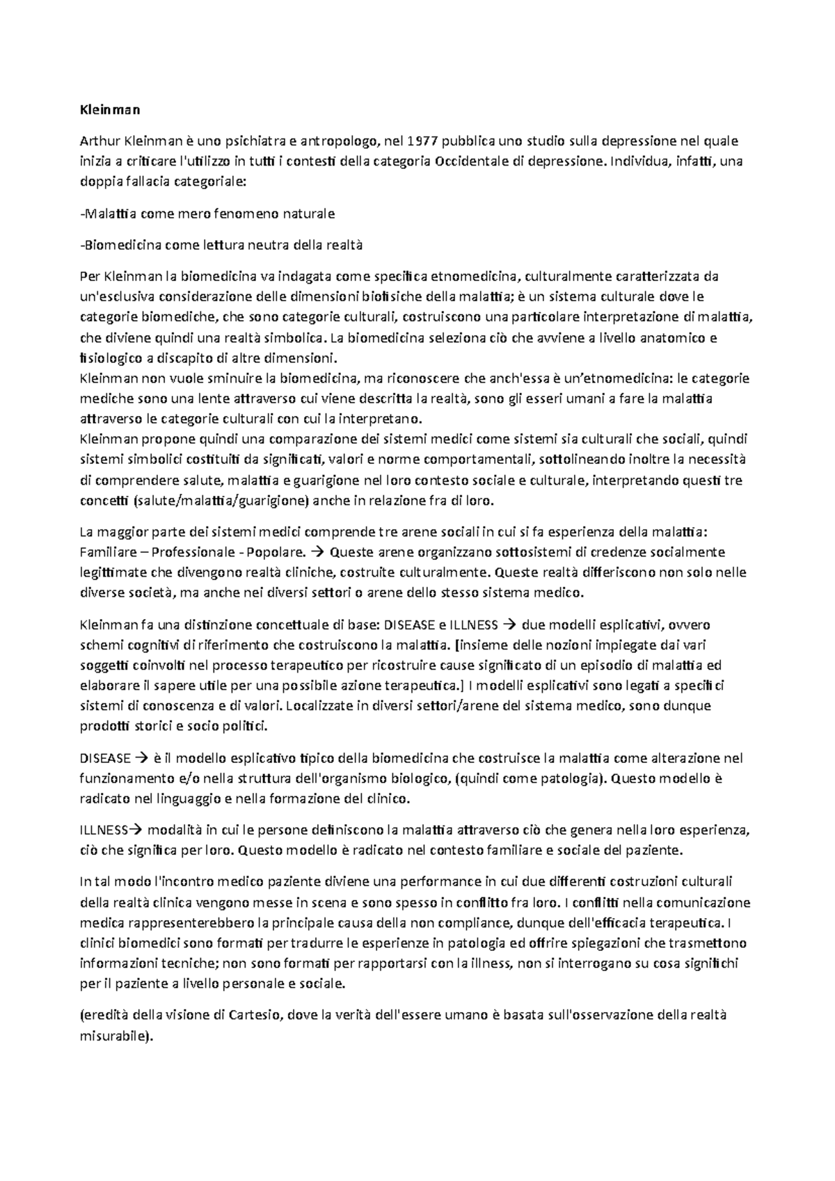 Antropologia medica - Kleinman Arthur Kleinman è uno psichiatra e ...