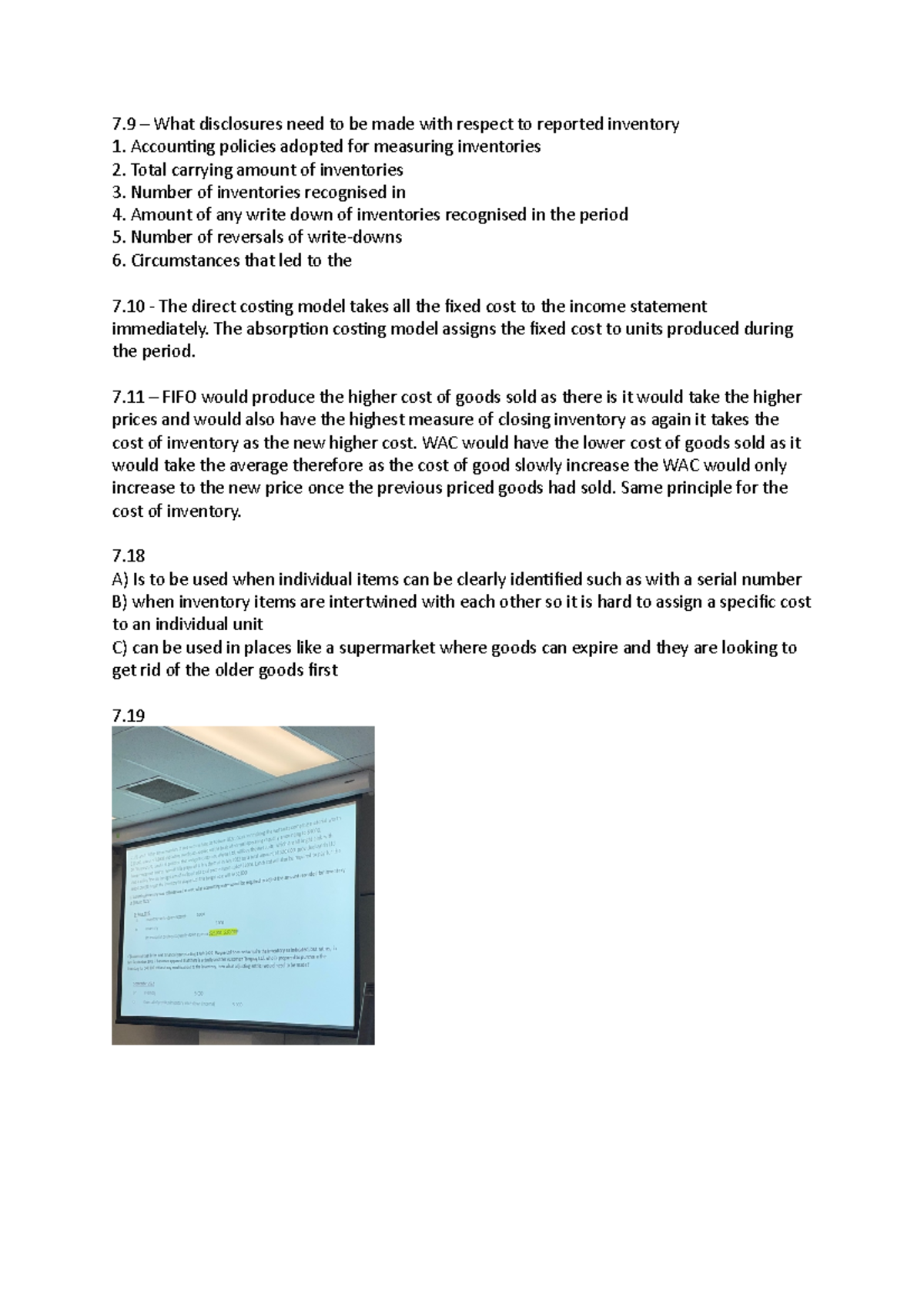 ACCT211 Tut 4 - 7 – What disclosures need to be made with respect to ...