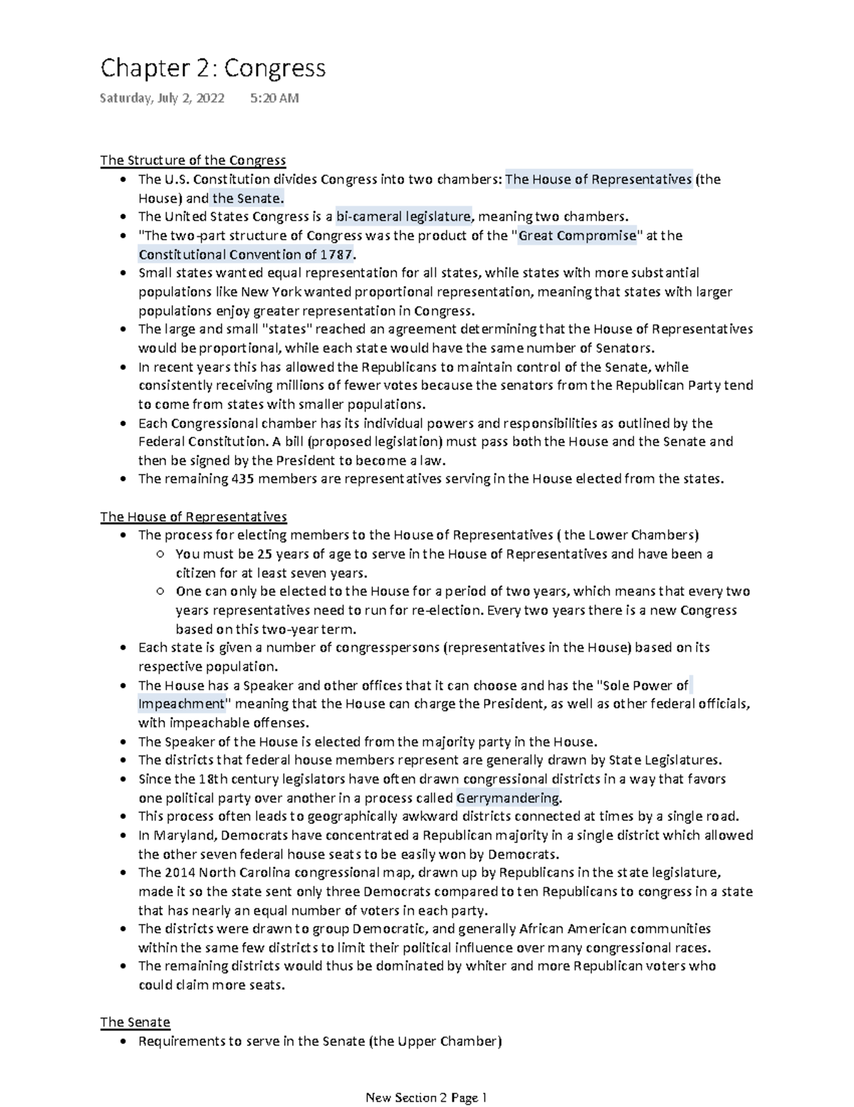 Chapter 2 Congress - U.S Government and Policies in Principle and ...