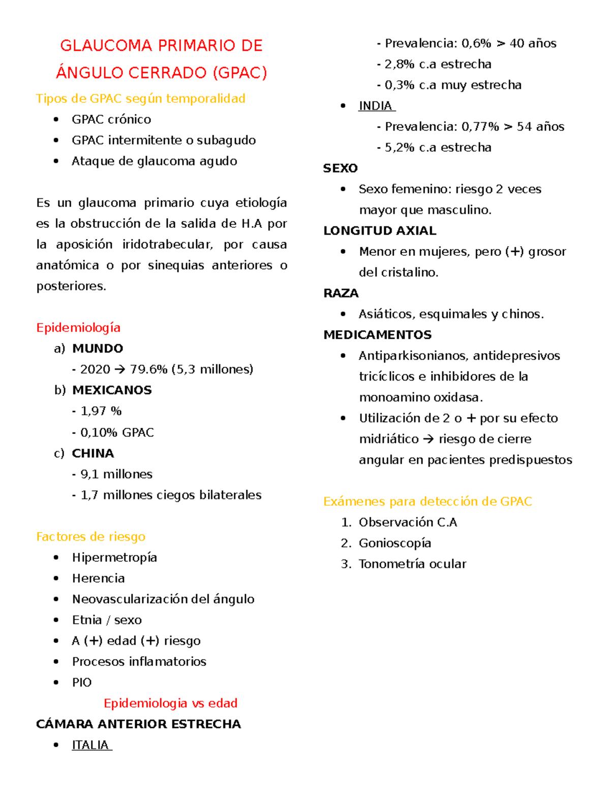 Glaucoma Primario de Ángulo Cerrado - GLAUCOMA PRIMARIO DE ÁNGULO ...