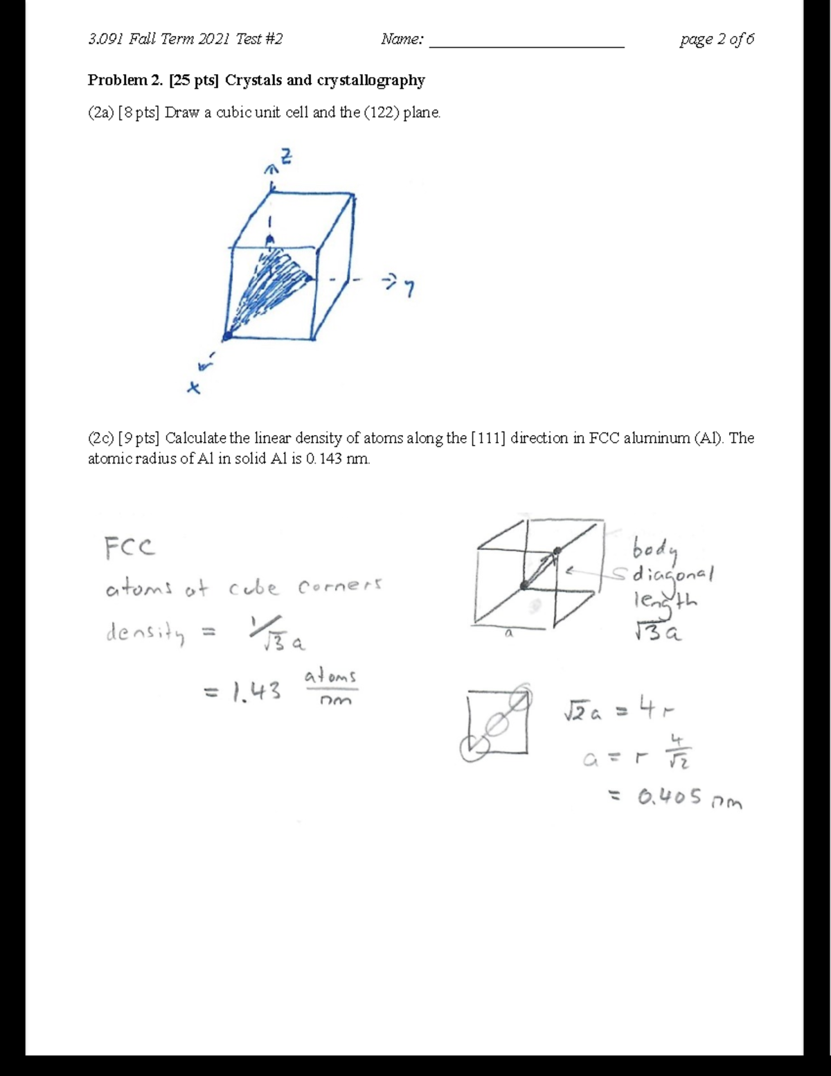 SP22 Solutions Practice Exam 2 from FA21 - 3 Fall Term 2021 Test #2 ...