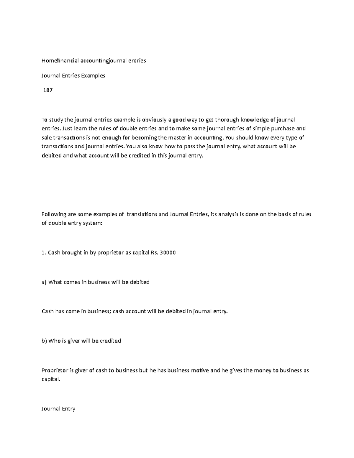 Journal entries 1 - Assignment - Homefinancial accountingjournal ...