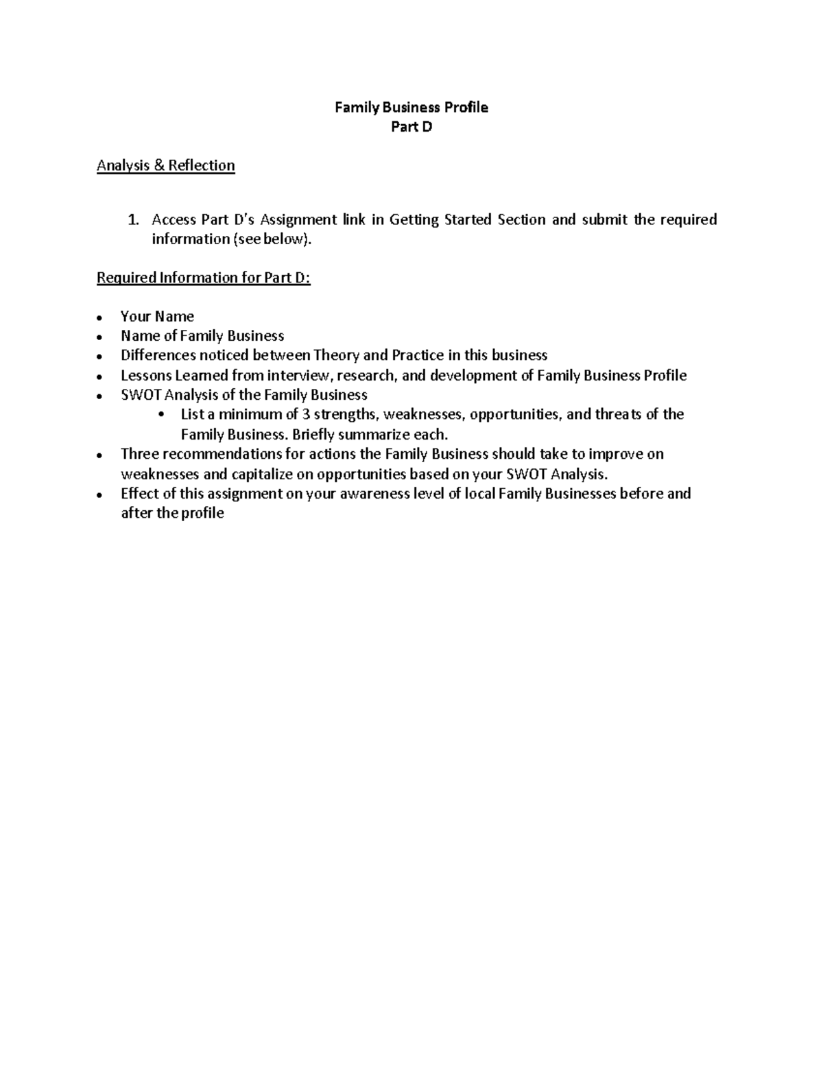 Family Business Profile-Part D - Family Business Profile Part D ...