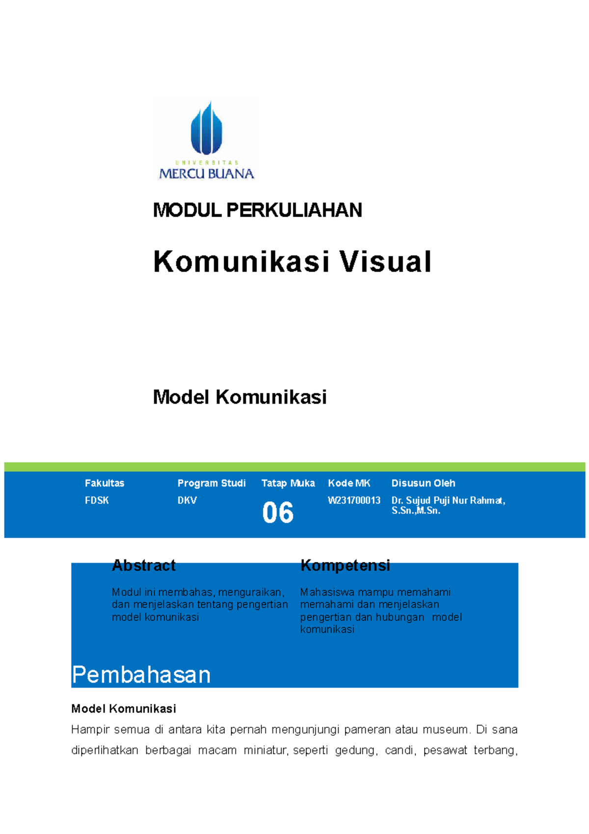6. Modul Komunikasi Visual - MODUL PERKULIAHAN Komunikasi Visual Model ...