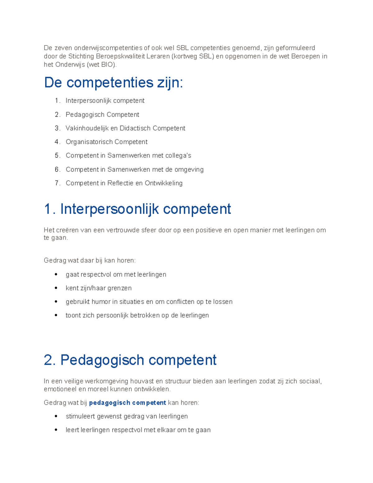 Competenties SBL - De zeven onderwijscompetenties of ook wel SBL ...
